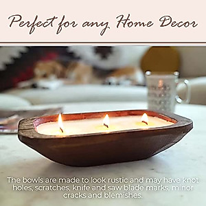 Wick Wooden Dough Bowl Gift Boxed Candle | Beautifully Packaged | High Fragrance Load | Long Burn Times (Juniper and Cedar Wood, Small)