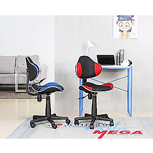 Home Office Low Back Computer Executive Chair by JJS, Ergonomic Mesh Chair with Extra Large Base and Pads, Black/Blue