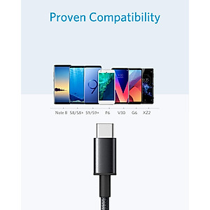 Anker Premium Nylon USB A to USB C Cable(2-Pack, 6ft) and Travel Power Strip USB C, 511 USB Power Strip, 2Outlets & 3USB Ports, 5ft Soft Extension Cord