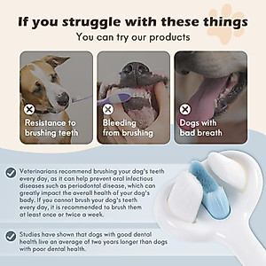 Zestbina Ultra Soft Nano Bristles Dog Toothbrush,Pet Dental Care Kit,3 Sided Design for Easy Teeth Cleaning,Suitable for All Dogs,for Your Pet's Sensitive Teeth and Gums