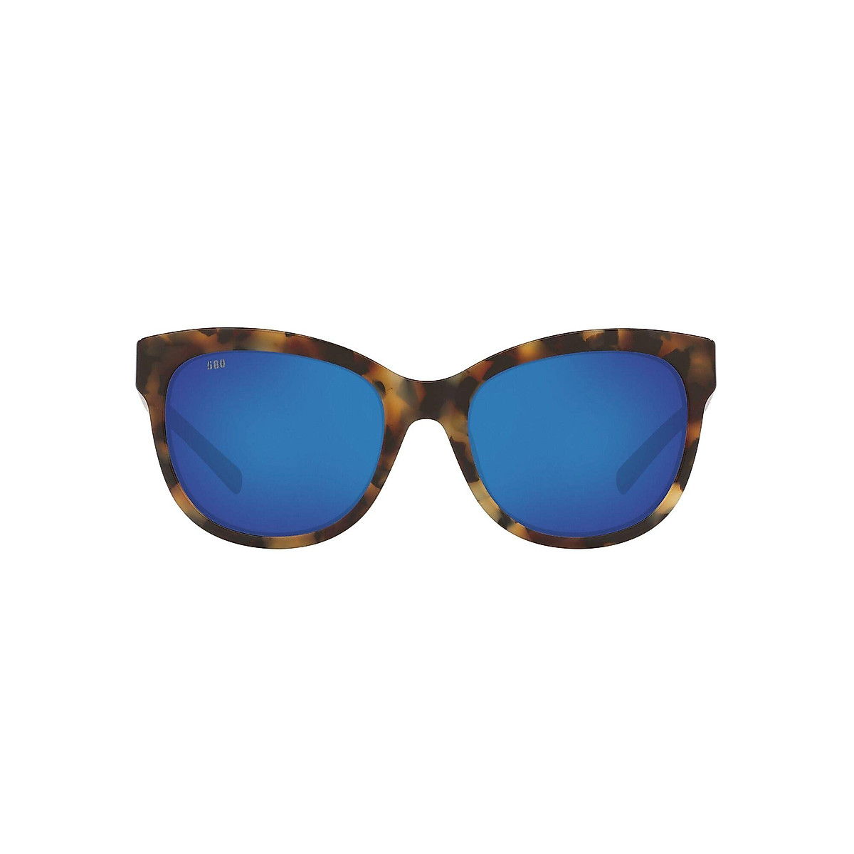 Costa Del Mar Womens Bimini Square Sunglasses, Shiny Vintage Tortoise/Grey Blue Mirrored Polarized-580G, 54 mm