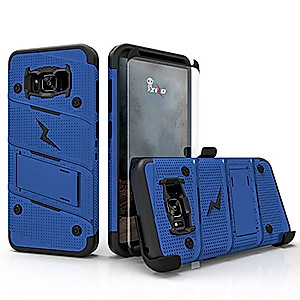 Samsung Galaxy S8 Plus Case, Zizo [Bolt Series] w/ [Galaxy S8 Plus Screen Protector] Kickstand [12 ft. Military Grade Drop Tested] Holster Clip - S8+