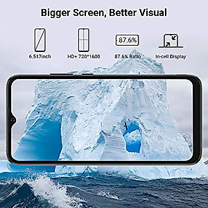 Blackview Unlocked Cell Phone A70(2022) 3GB+32GB/SD 128GB Android 11 Phone,5380mAh Massive Battery,Octa Core Smartphone ,4G Dual SIM Face Unlock&Fingerprint Mobile Phone 6.5" FHD+Large Screen