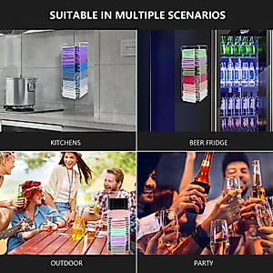 Wanapure Magnetic Acrylic Can Cooler Holder,Beer Can sleeves Storage,Wall Mounted Can Cooler Dispenser,Gifts for Beer Lovers