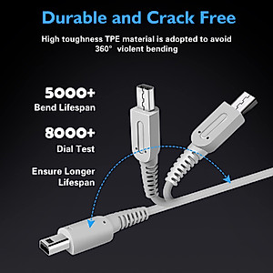 FIOTOK 3DS Charger, 3DS Charger Compatible with Nintendo 3DS/ New 3DS XL/DSi/DSi XL/2DS/ 2DS XL Wall Plug Adapter (100-240v)