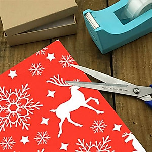 OTVEE 3 Rolls Birthday Wrapping Paper Roll - Christmas Deer and Snowflakes Design Gift Wrapping Paper for Christmas, Bridal, Holiday, Party, Baby Shower - 58 x 22.8 inch