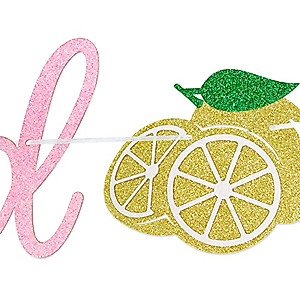 She Found Her Main Squeeze Banner, Lemon Themed Shower, Couples Bridal Shower,Bachelorette Party, Lemon Theme Bridal Shower Party Decorations,Pre-strung, Pink Glitter