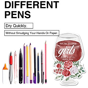 Floral Bachelor Party Invitations with Envelopes, 20 Set Rose Cup Shaped Invitations Bridal Shower Bachelorette Party Invites Supplies Favors, Double-Sided