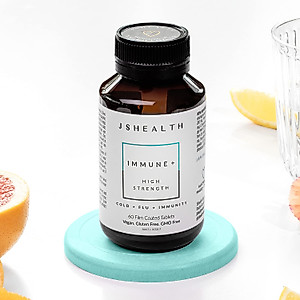 JSHealth Vitamins Immune + Immunity Booster Supplement with Zinc Vitamin C Echinacea and Olive Leaf Antioxidants (60 Tablets)