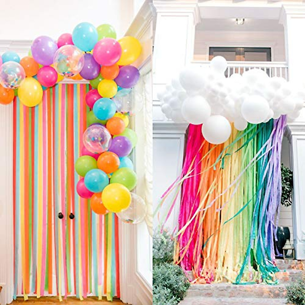 Crepe Paper Streamers: 12 Rolls, 12 Colors for Any Party!