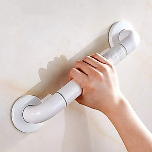 Shower Handicap Grab Bars for Bathroom Wall, Nylon Non-Slip Banisters Grab Rails Stainless Steel Straight Armrest,Bathtub Toilet Kitchen Stairway Hallway Safety Rail, Assist Support Handle White (Si