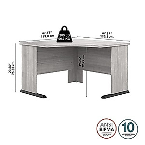 Bush Business Furniture Series A Corner Desk, 48W, Platinum Gray