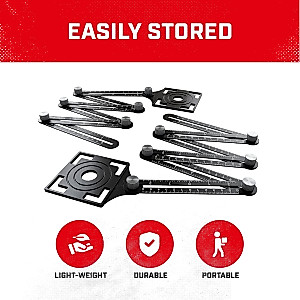 GT ESSENTIALS 2-Pack Multi Angle Measuring Ruler & Drill Hole Locator | Two 6-Sided Combinable to 12-Sided Tool with Adjustable Tile Punch Locators for Precision Woodworking, Tilework, & Construction