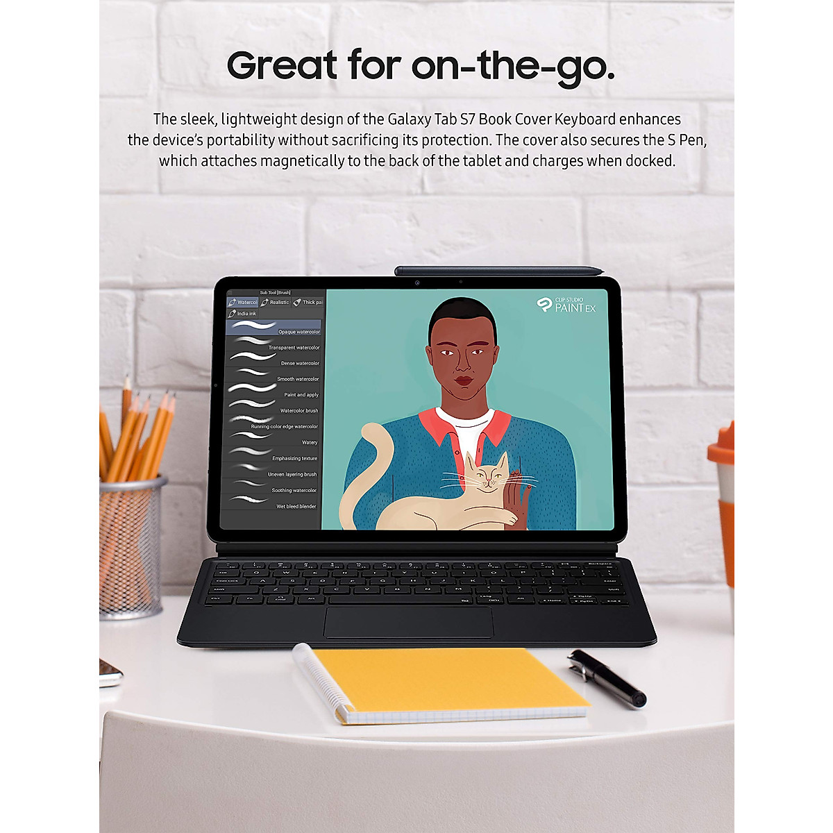 Samsung Galaxy EF-DT870 Keyboard & Cover for Tab S7 (Renewed)