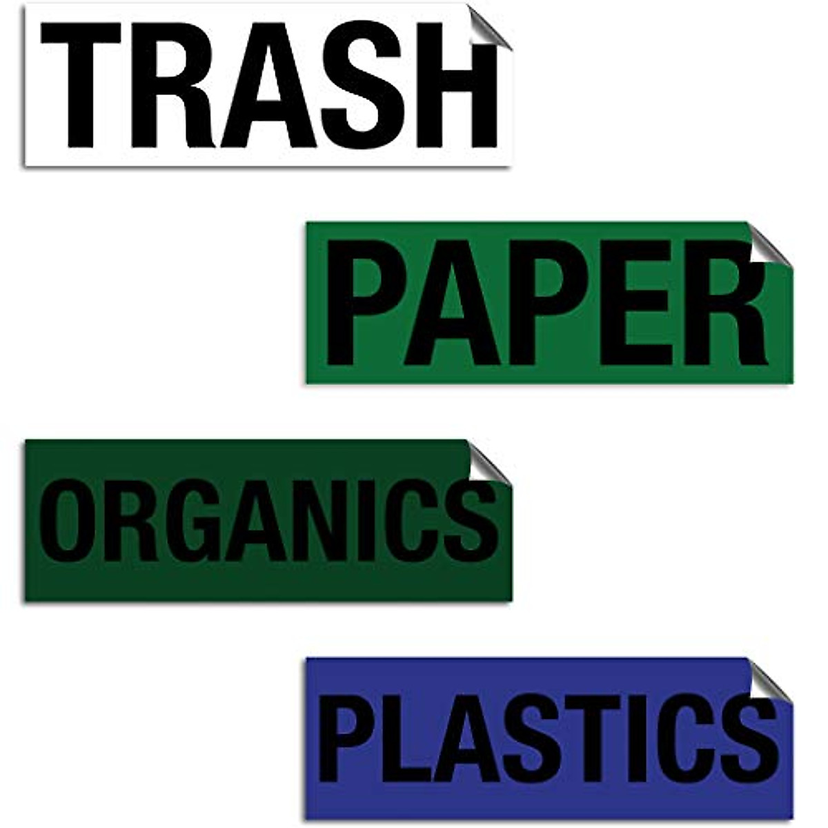 Extra Large 12 Inch Trash Recycle Labels by Citadel Black - 8 Pack of Large Stickers, UV and Weather Resistant, Huge Stickers Mean Easy Visibility