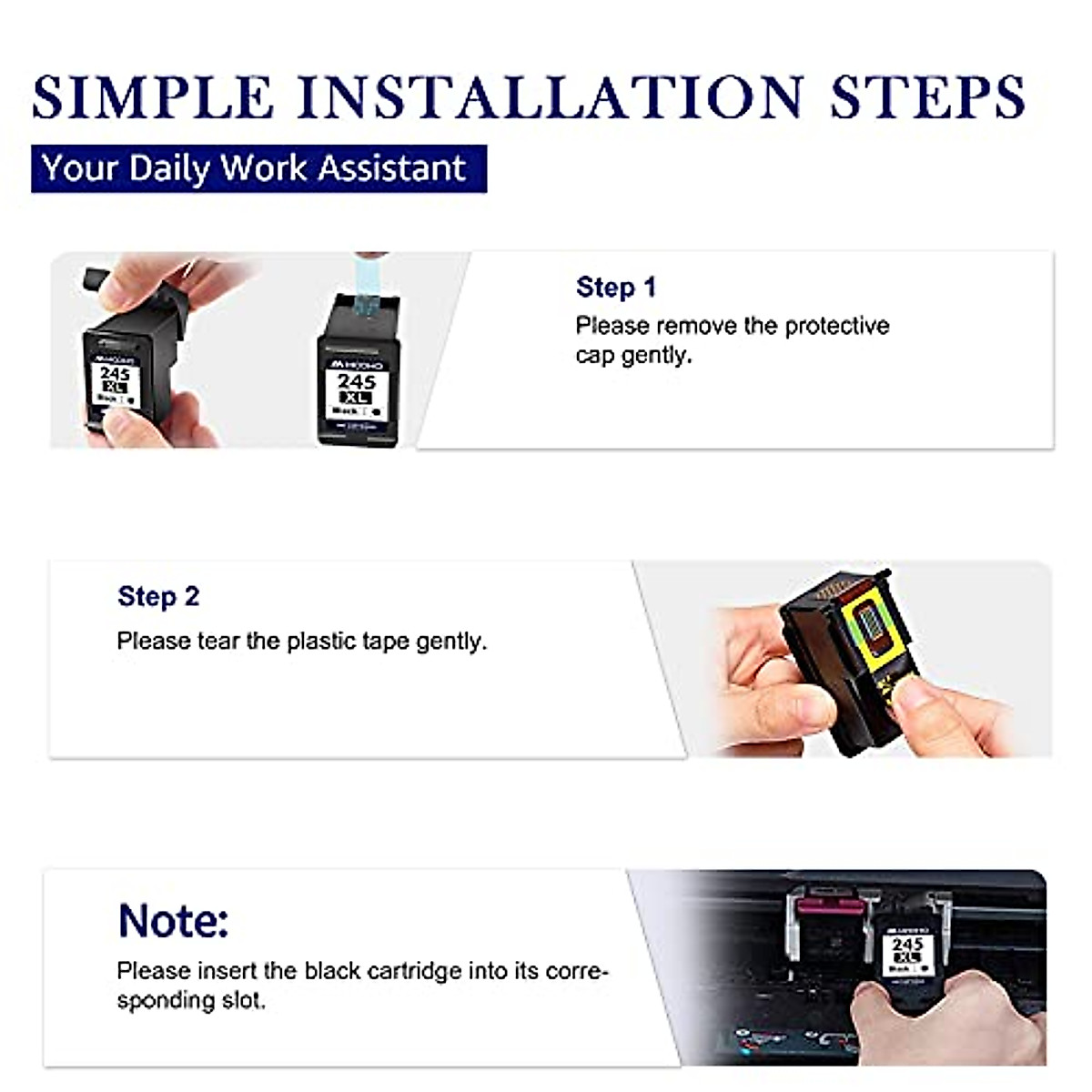 Mooho Compatible 245XL 246XL Ink Cartridge Black Color Combo Replacement for Canon 245 246 PG-245XL CL-246XL 243XL 244XL for Pixma MX490 MX492 MG2522 MG2922 MG2520 MG2920 TS3122 TS3100 TR4520 Printer
