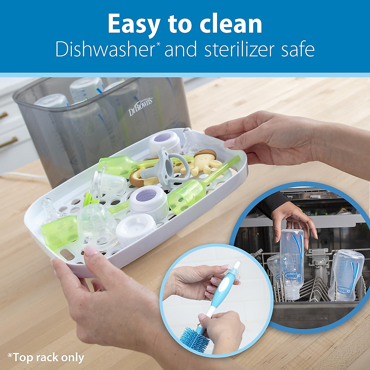 Dr. Brown’s Natural Flow® Level 4 Narrow Baby Bottle Silicone Nipple, Fast Flow, 9m+, 100% Silicone Bottle Nipple, 6 Pack