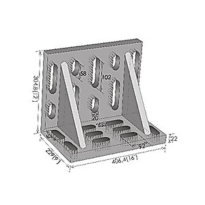 HHIP 3402-0340 16 x 12 x 9" Giant Slotted Angle Plate