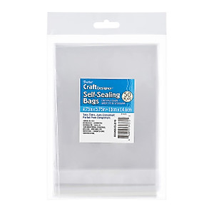 Darice 1115-23 50/Pack Plastic Self Sealing Bags, 4-3/4 by 5-3/4-Inch, Clear