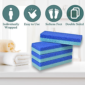 Mantello Pumice Stone for Feet- Foot Scrubbers for Shower and Foot Tub- Pumice Stone for Feet Callus Remover- Double Sided Foot Scrubber Dead Skin Remover- 4 Pack