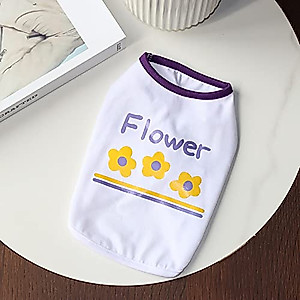 Pet Clothes for Small Dogs Boy Pet Print Shirts Breathable Summer Cotton Sleeveless T Shirt Comfortable Dog Shirts Breathable Dog Vest for Dogs Cats