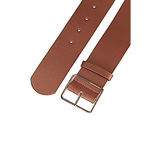 Allegra K PU Leather Belts for Women Metal Pin Buckle 2 inches Wide Belt for Dress Pants Fit waist 77-95cm/30-37 Brown