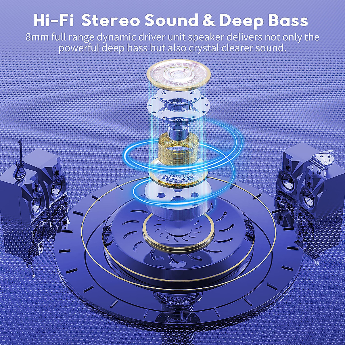 Bluetooth Earbuds,Kurdene S8 Wireless Earbuds 48H Playtime Call Noise Cancelling IPX8 Waterproof Ear Buds Deep Bass Earphones with Microphone in-Ear Stereo Headphones for Work,Sport,Running