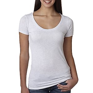 Next Level Ladies' Triblend Scoop L HEATHER WHITE