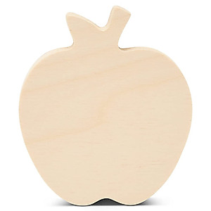 Chunky Wooden Apple Cutouts 4-inch x 3-3/8-inch, Pack of 2 Autumn Apples for Crafts, Fall Tray Decor & Classroom Decor, by Woodpeckers