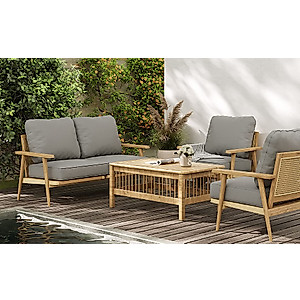 Sinovoy Patio Sofa Cushion 24Lx24W Outdoor Replacement Sectional furniture Cushion with Back Cushion Breathable Water-Resistant Patio Chair Cushion (Deep Grey)