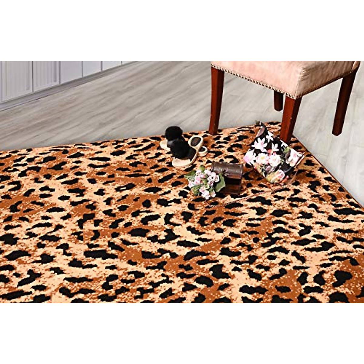 Furnish my Place Leopard Print Area Rug - 7 ft. 8 in. x 11 ft., Beige, Rectangular Accent Rug with Contemporary Design