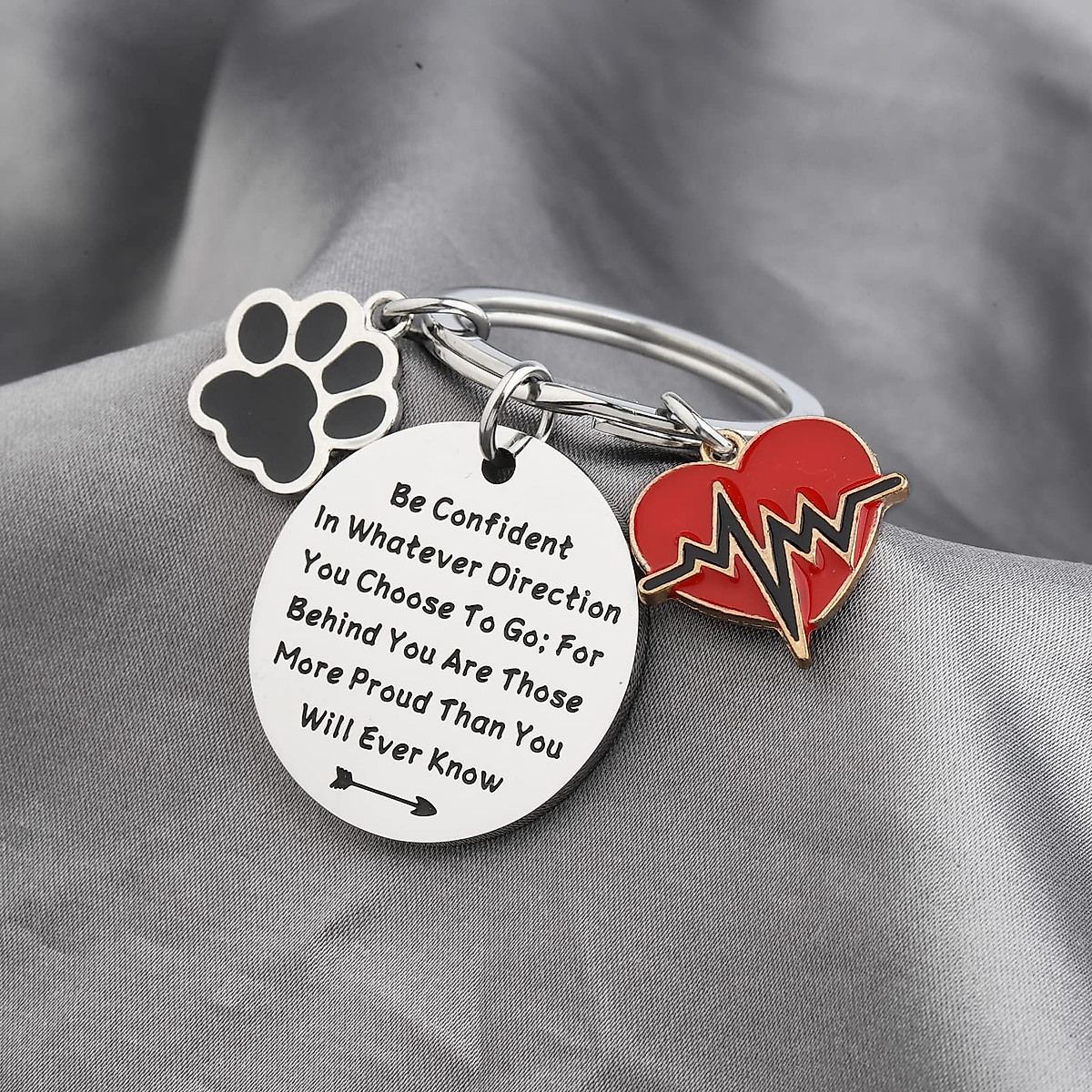 LQRI Vet Tech Keychain Veterinary Medicine Graduation Gifts New Veterinarian Gifts Be Confident in Whatever Direction You Choose to Go Keychain Vet Student Gift (Vet Tech)