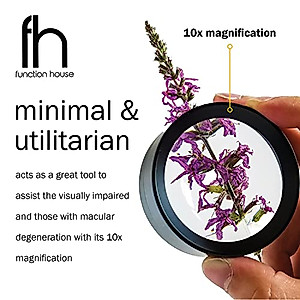 Magnifying Glass 5X Handheld for Jewelry, Coins, Stamps, Reading, Soldering, Inspection, Collecting, Aids in Macular Degeneration and Visual Impairment, Laboratory Magnifying Glass (Black)