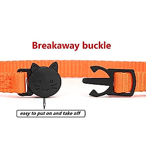 shangye Personalized Cat Collar, Custom Embroidered Cat Collars with with Name and Phone Number, Nylon ID Collar for Cat or Kitten with Breakaway Safety Release Buckle with Bell