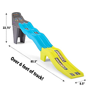 Simplay3 Fast Track Downhill Raceway, Dual Racetrack for Kids Cars for Toddlers, 2 Toy Race Cars Included, Made in USA