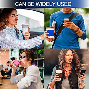 PRAVICS 6Pcs Reusable Coffee Cup Silicone Sleeves Heat Resistant Insulates Protective Sleeve Nonslip Protector Cover Fit for Travel Coffee Mug Glasses, 6 Colors