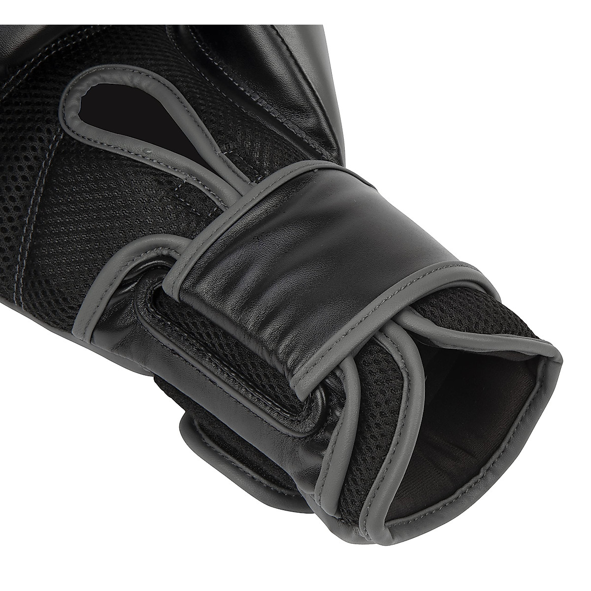 Everlast Powerlock 2 Hook & Loop Pro Training Gloves | Fight Training Gloves | Hook and Loop with Five-Layer Foam & Wrist Support | Heavy Bag & Fitness Training (Black/Gray,16Oz)