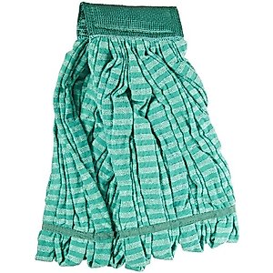 Rubbermaid Commercial Products Web Foot Microfiber Tube Mop Head Replacement, Medium, Green, Heavy Duty Industrial Wet Mop For Floor Cleaning Office/School/Stadium/Lobby/Restaurant