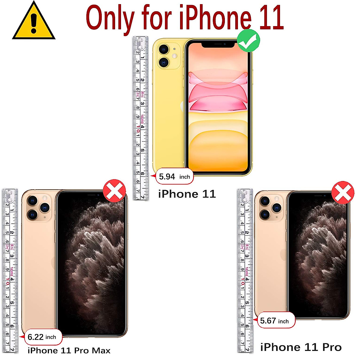 MONASAY Wallet Case Compatible for iPhone 11, 6.1-inch, [Glass Screen Protector Included] [RFID Blocking] Flip Folio Leather Cell Phone Cover with Credit Card Holder, Dreamlikes