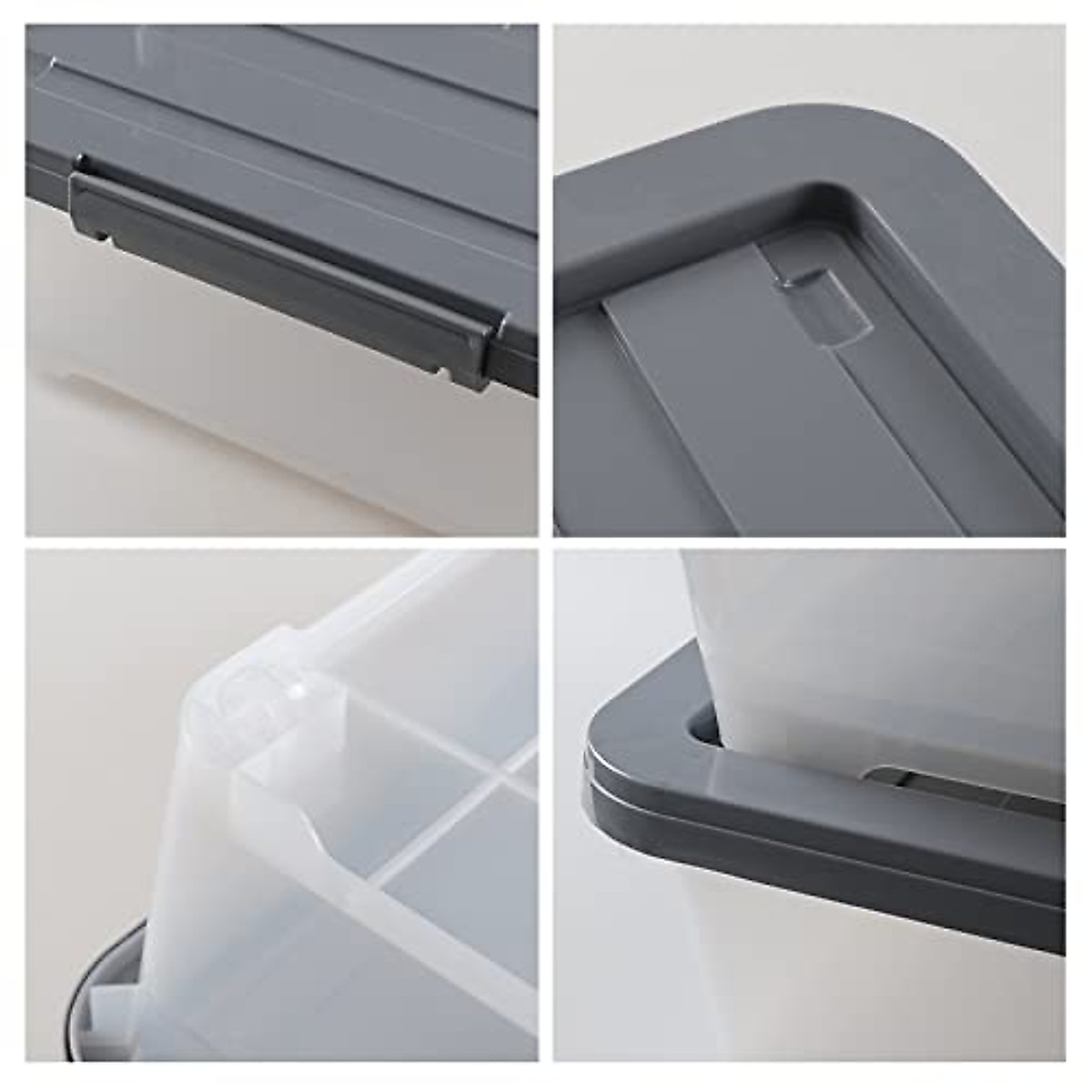 Vcansay 40 Quart Plastic Underbed Storage Boxes with Lids, Large Under Bed Storage Bins with Wheels, 3-Pack