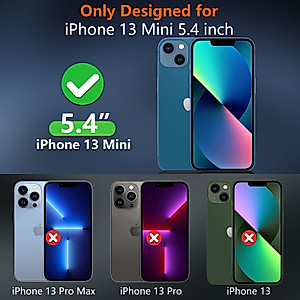 SPIDERCASE Designed for iPhone 13 Mini Case, with 2 Packs [Tempered Glass Screen Protectors] [10FT Military Grade Drop Protection] [Non-Slip] Heavy Duty Shockproof Case, Black