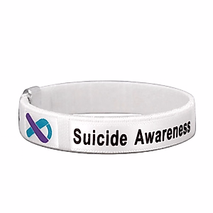 25 Pack Suicide Awareness Bangle Bracelets - Wholesale Bracelets for Suicide Awareness