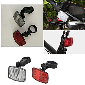 AISIBO Bike Front and Rear Reflectors, Bike Front and Rear Reflectors, Bike Safety Warning Reflectors for Handlebar and Night Cycling