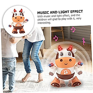 Totority Dancing Robot Kids playset pet Toys 18 Month Toys Cow Talking Robot Toy Portable Music Toy Funny Kids Plaything Interesting Children Toy Motor Remote Control Plastic Baby