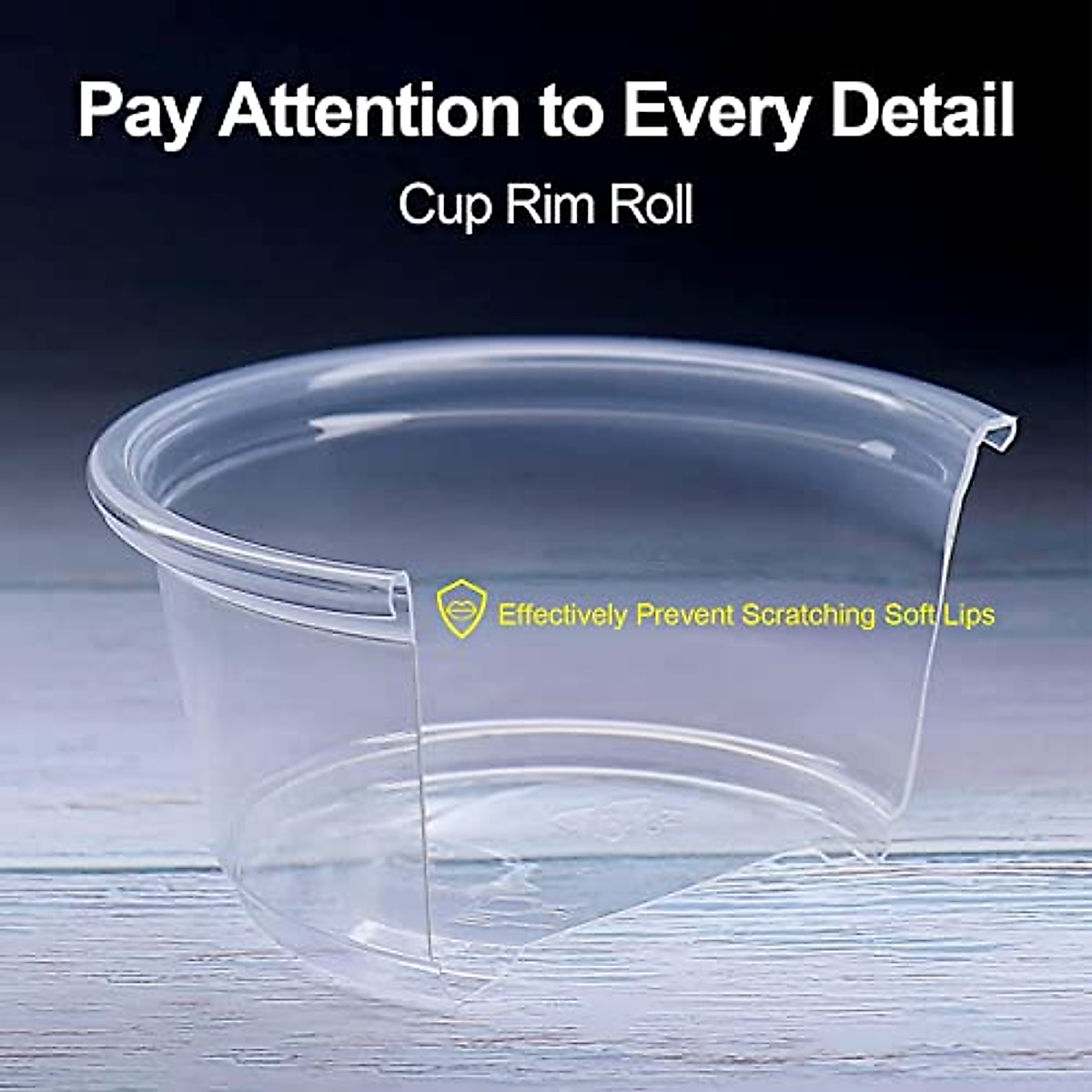 TashiBox Disposable Mini Polypropylene Cups, Portion Cups (No Lids), 200 Count (2 oz)