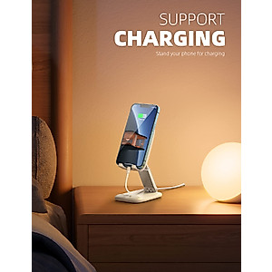 Lamicall Stand Phone Accessories, Desk - White Office Cell Holder, Desktop, Office Desk Accessories, for iPhone 16 15 14 13 12, Decor, Phone