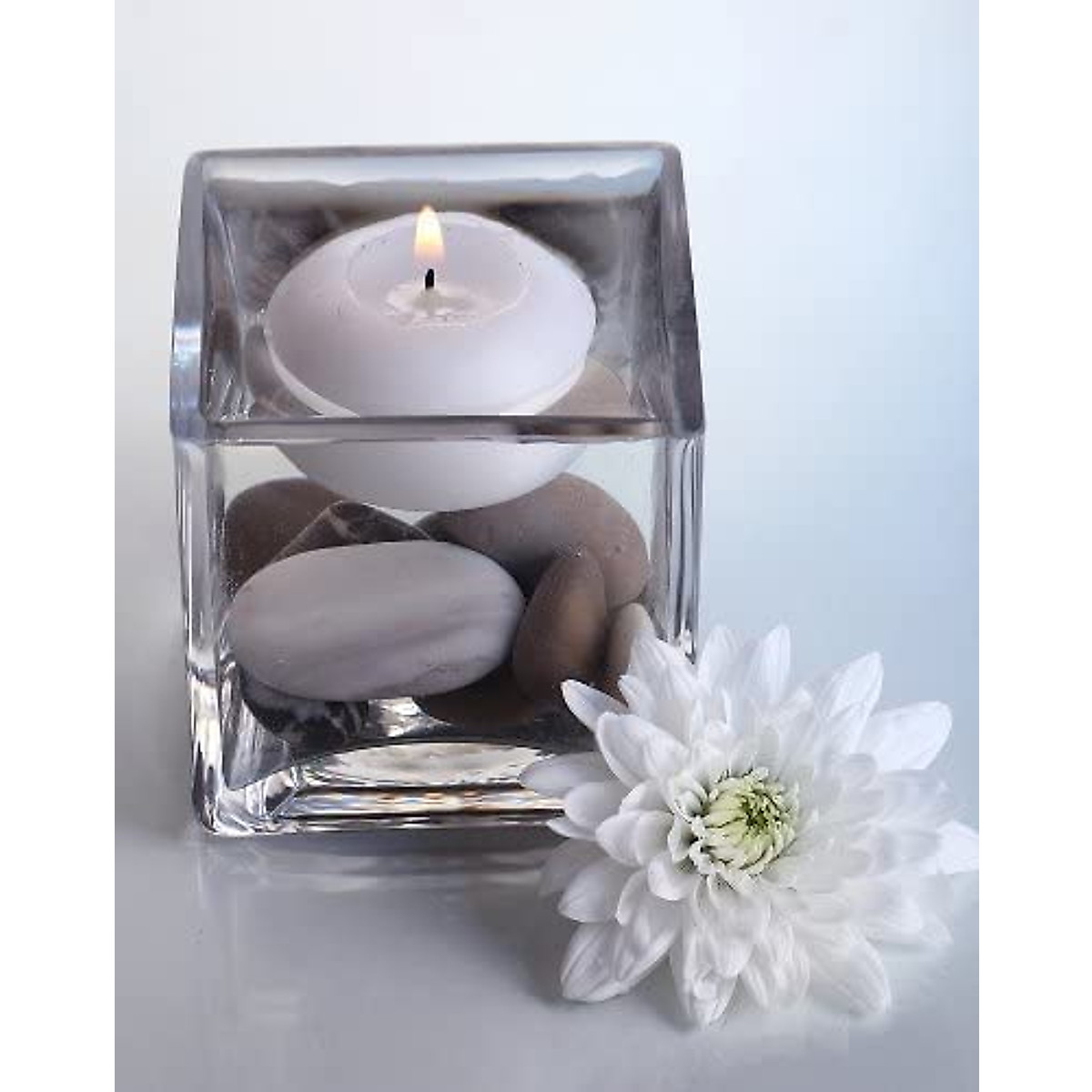 24 pcs Unscented White Floating Disc Candle, Hand Poured Paraffin Wax Candles 3 Inch Diameter, Home Décor, Wedding Receptions, Baby Showers, Birthdays, Celebrations & Party Favors