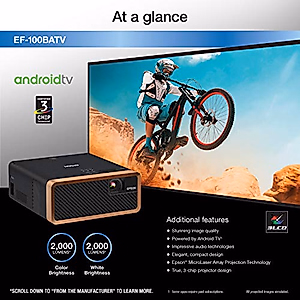 Epson EF-100 Smart Streaming Laser Projector with Android TV - Black