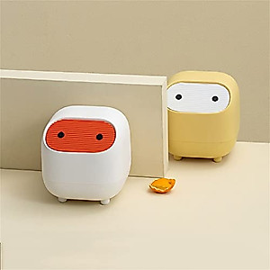 CZDYUF Cartoon Cute Ninja Tabletop Trash Can Home Lazy Mini Double Clashing Press Trash Can with Lid Garbage Bin Desk Trash Can ( Color : OneColor , Size : As The Picture Shows )