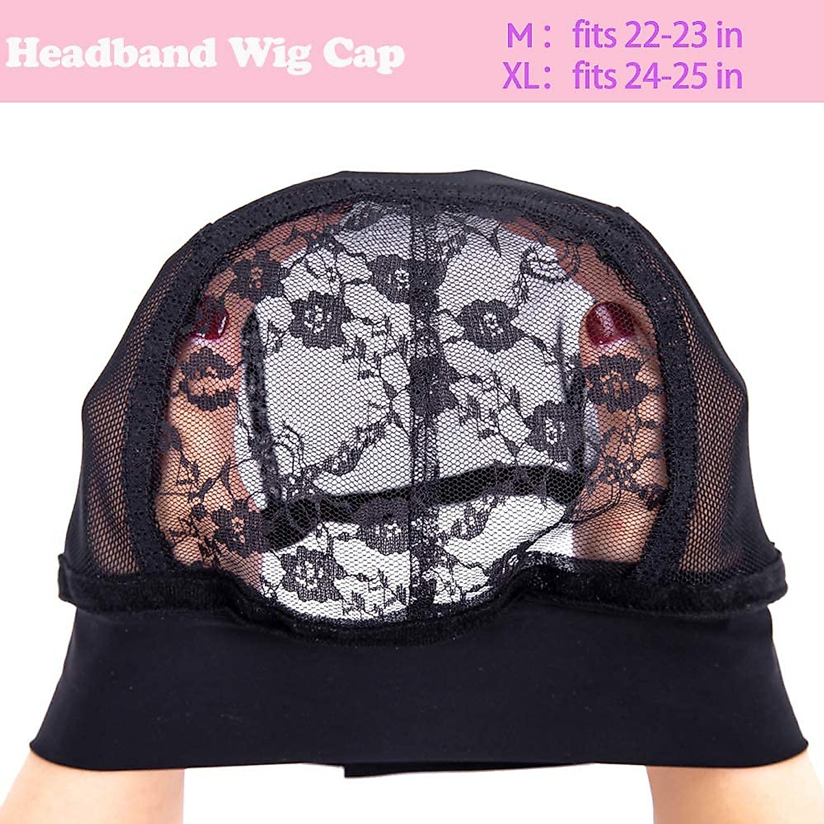 Wig Cap for Headband Wig - 2 PCS Headband Wig Cap for Wig Making Lace Wig Cap Wig Grip Cap